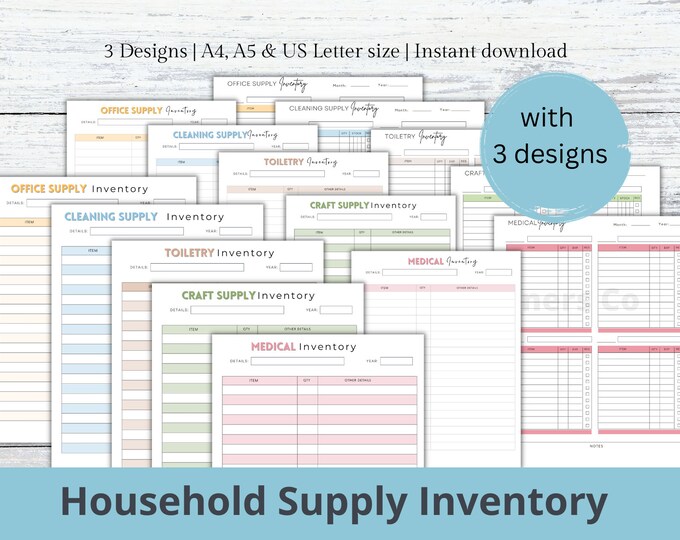 Home Inventory Organizing Printable Fillable, Household Inventory ...