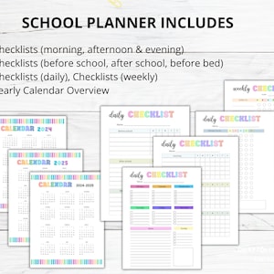 School Planner 2024- 2025 EDITABLE School Planner Fillable Homeschool ...