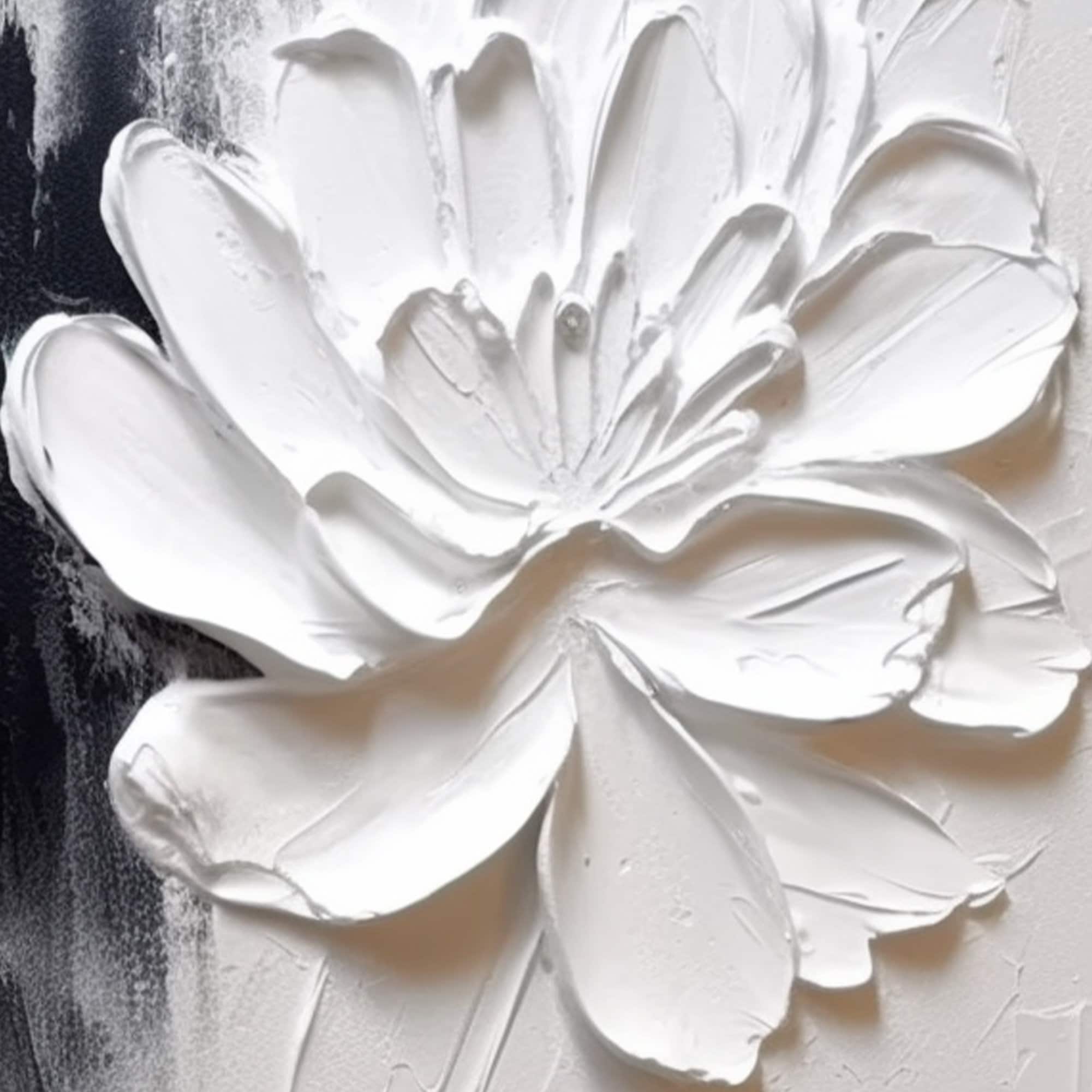 Large White Flower Texture Wall Art,white Flower Painting,3d White ...