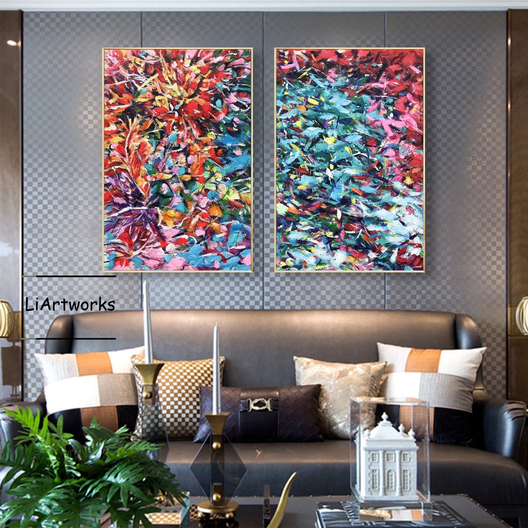 Large Colorful Abstract Painting,original Colorful Abstract Textured ...