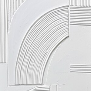 Large White 3D Textured Art,3d White Textured Painting,white Minimalist Abstract Painting,nordic ...