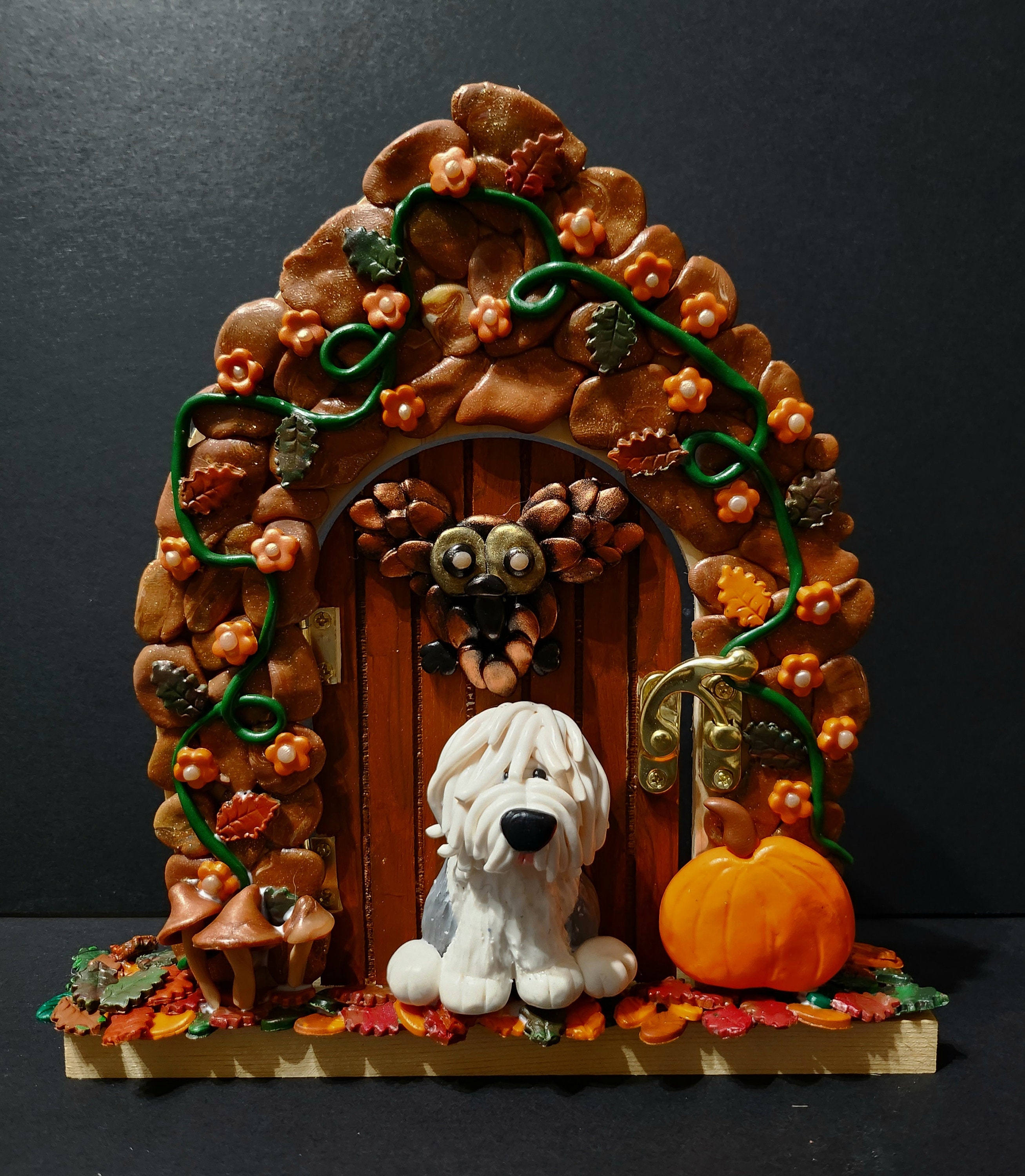 Old English Sheepdog 'man Cave' Fairy Door Handmade - Etsy