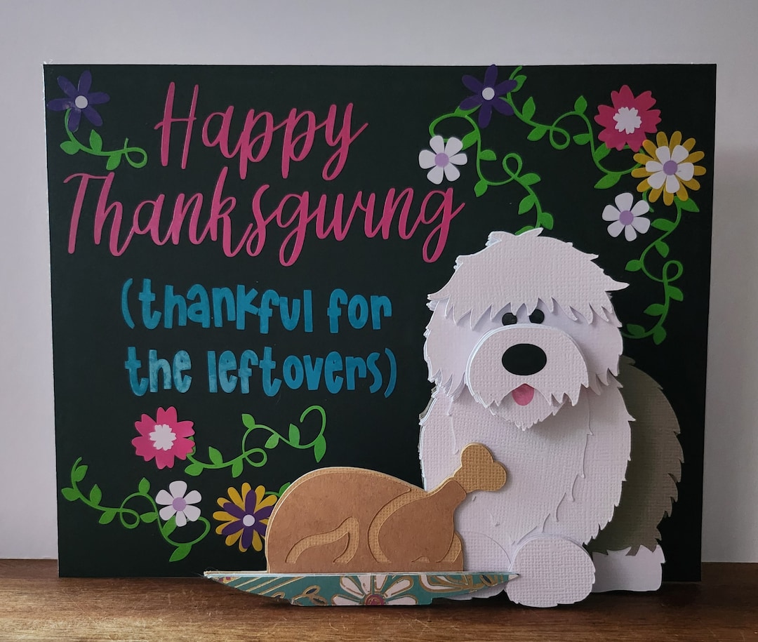 Old English Sheepdog Handmade 3d Layered Card Paperart Ornament With ...