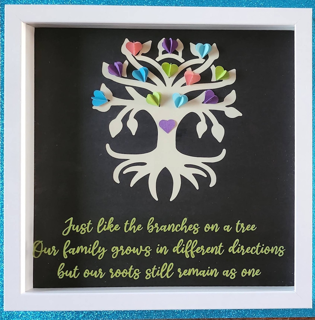 Framed Family Tree, Tree of Life Quote Picture With Paper Hearts - Etsy
