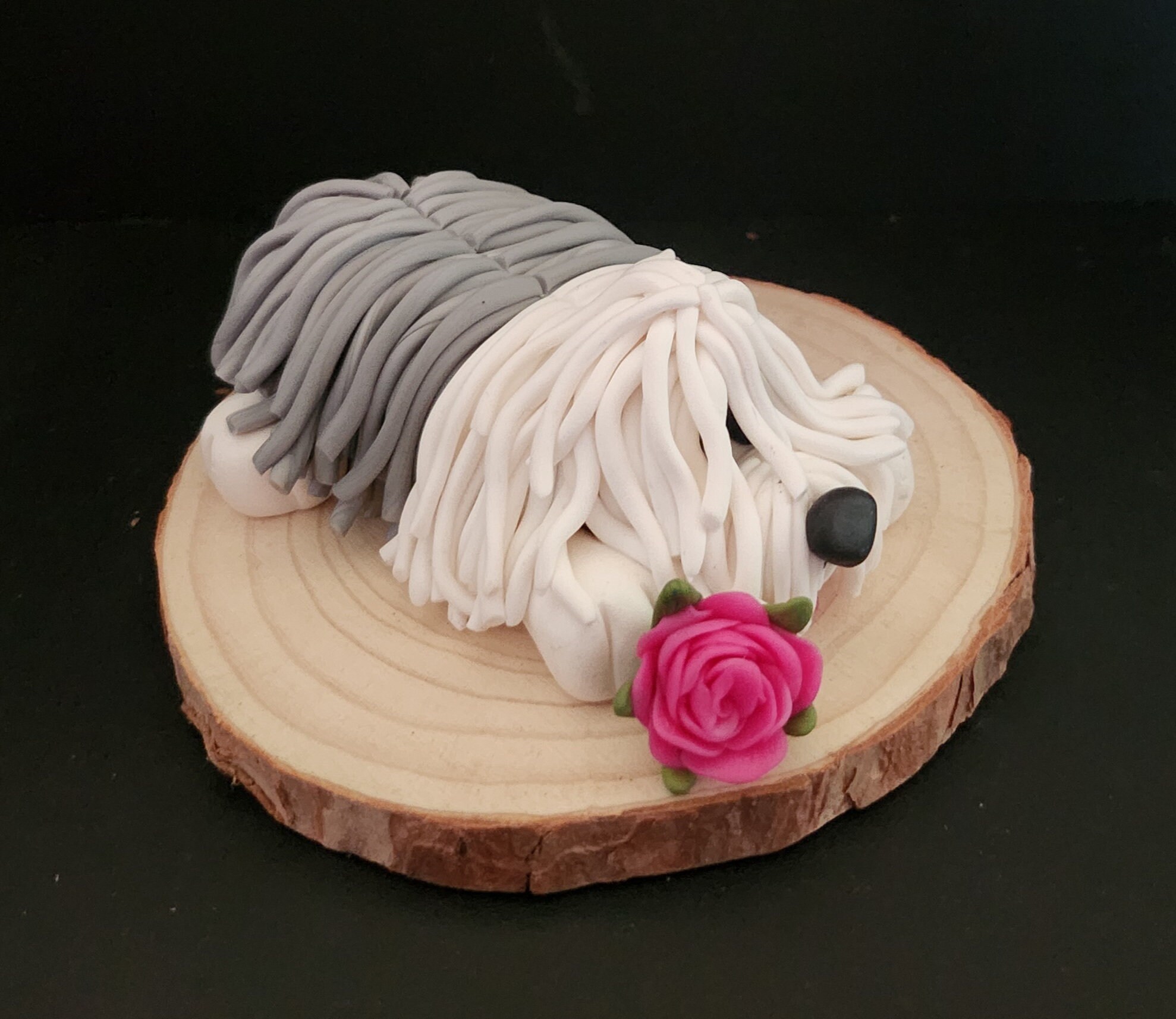 Old English Sheepdog Ornament, OES, Bobtail Dog Handmade Polymer Clay ...