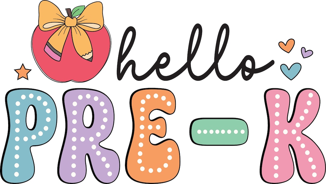 Hello Pre K PNG School Teacher Coquette, Back to School Png, School ...