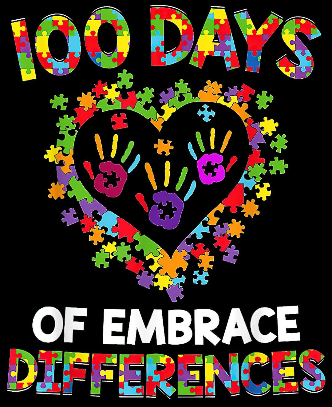 100 Days of Embracing Autism 100th Day School Png, 100 Days Smarter ...