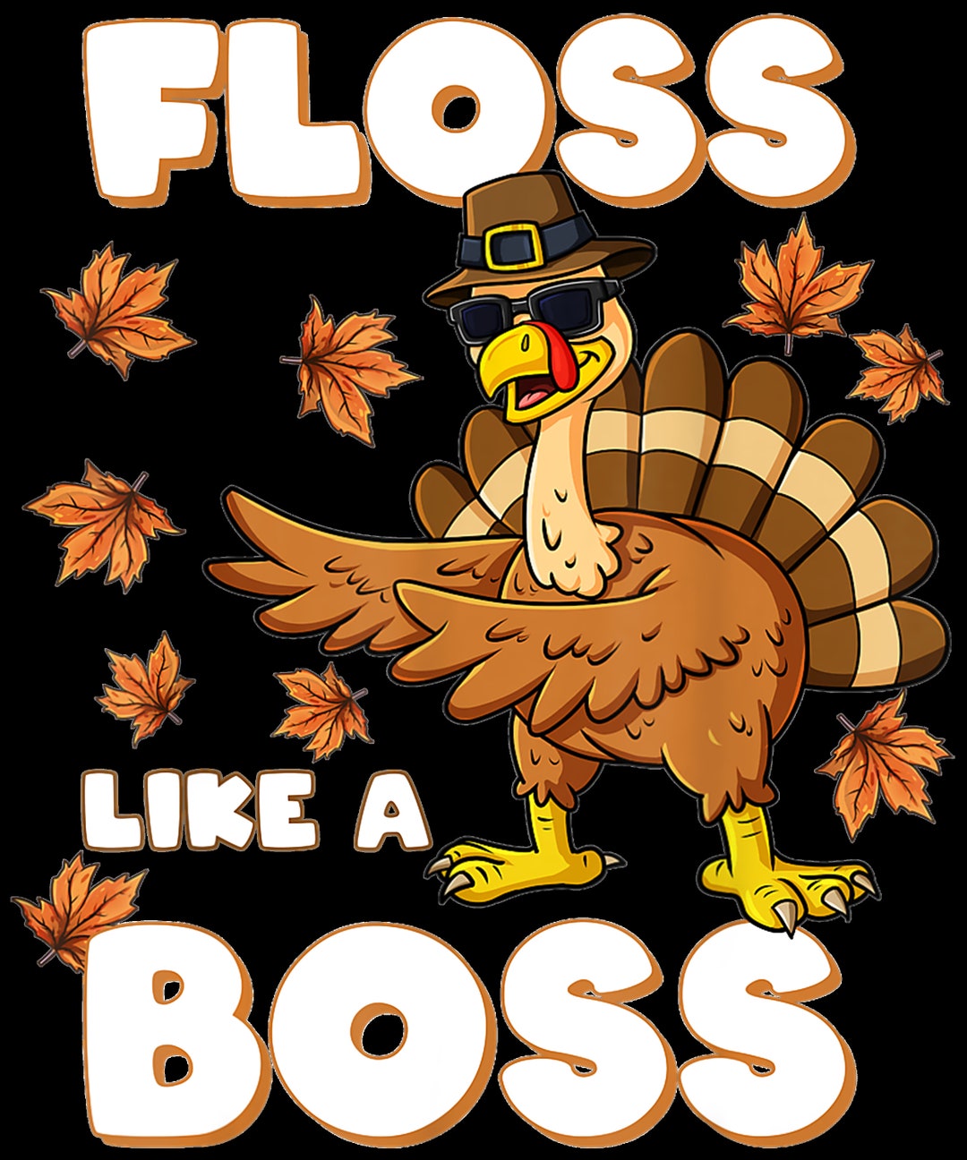 Thanksgiving Floss Like A Boss Turkey Pilgrim Pngthanksgiving - Etsy