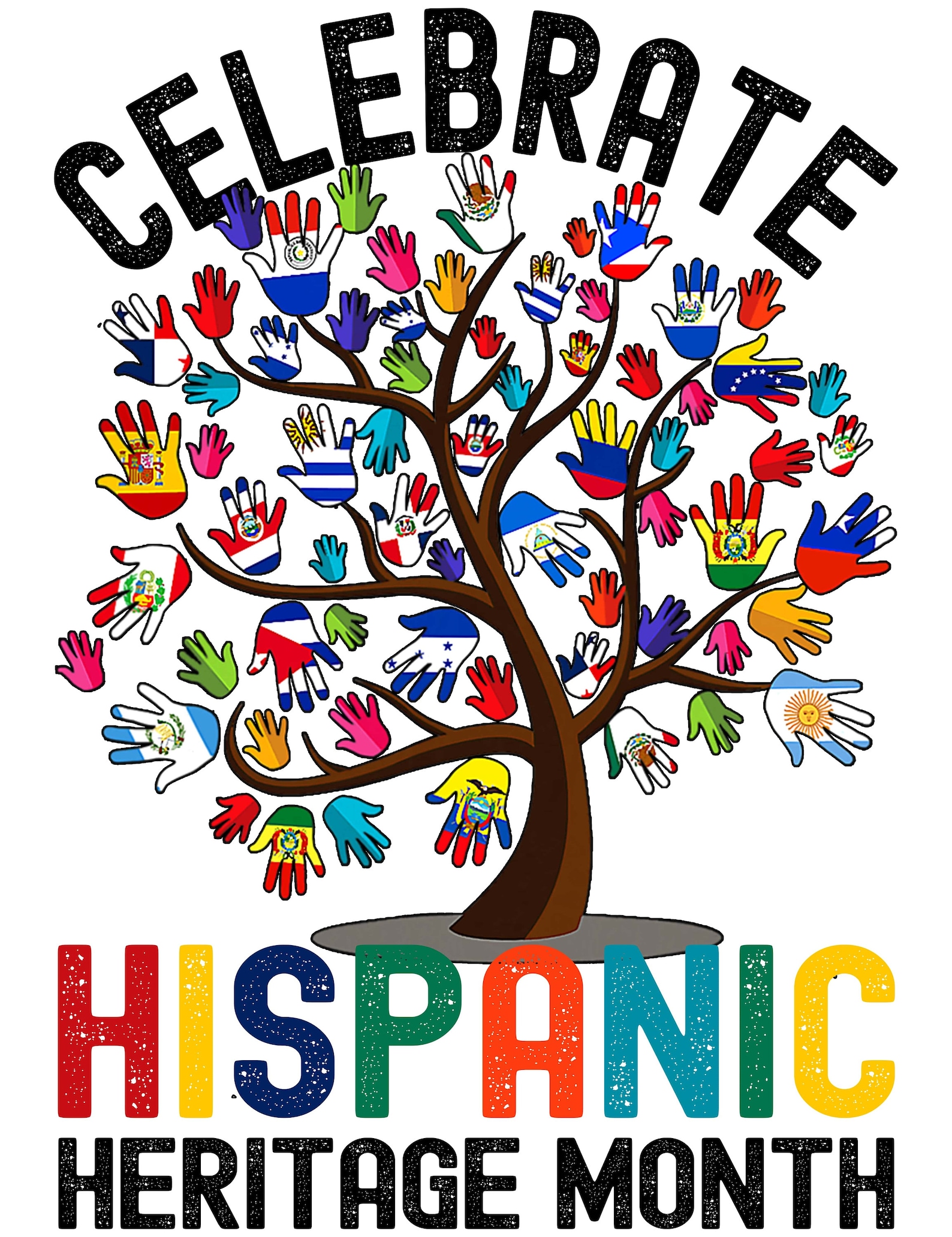 National Hispanic Heritage Month Hand Flag Tree Roots Latino - Etsy