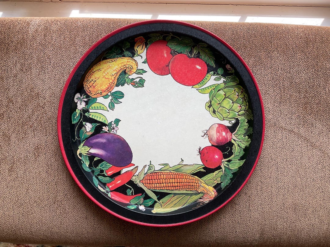 Potpourri Designs Vtg. Summer Harvest Metal Serving Tray 13” - Etsy