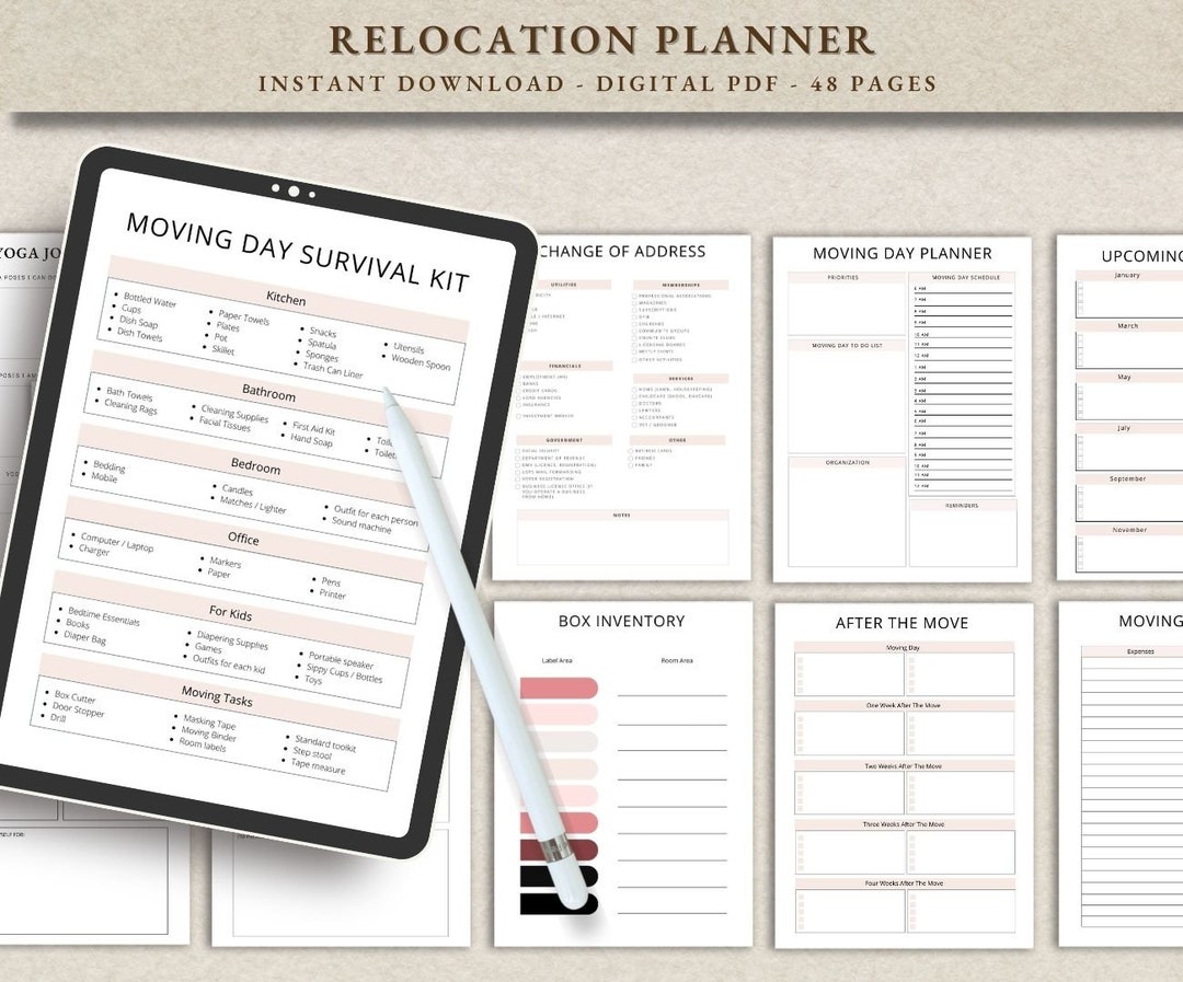 Relocation Planner Printable and Editable Canva Templates - Etsy