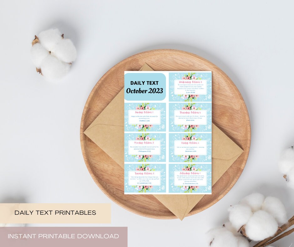 JW Daily Text Printables for October 2023 Jehovah's Witnesses, JW Daily ...