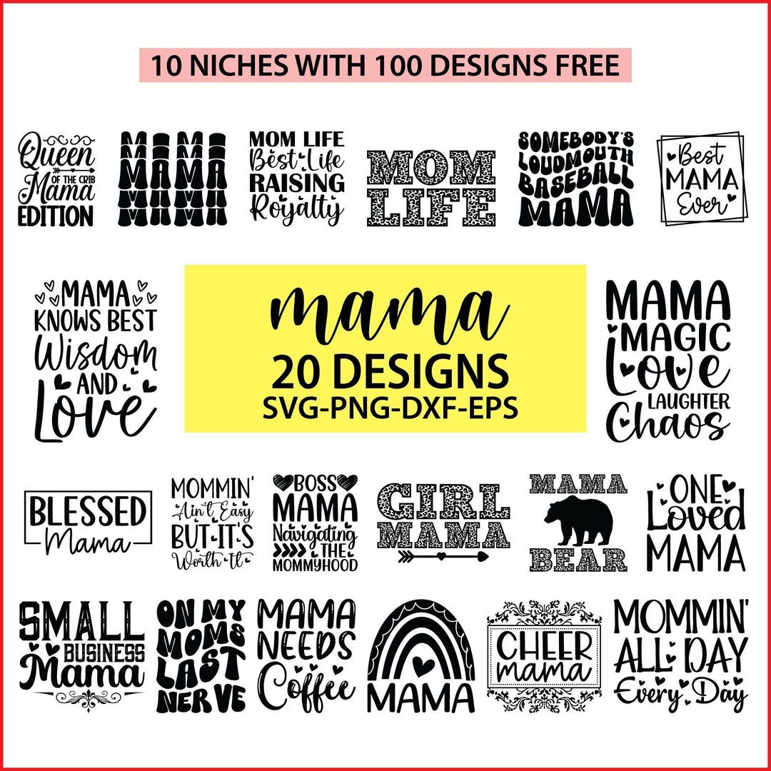 Mama SVG Designs Bundle: Mother's Day Cut Files (digital Download) - Etsy