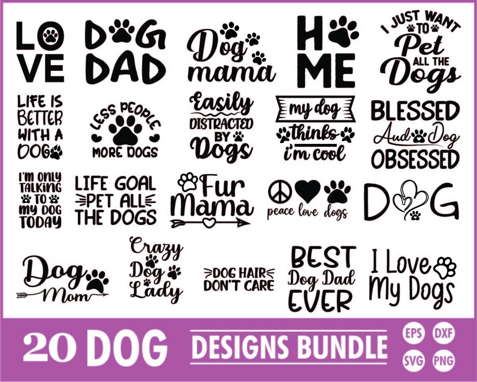 Dog Svg Bundle, Dog Png Bundle, Dog DXF Bundle, Dog EPS Bundle, Dog SVG ...