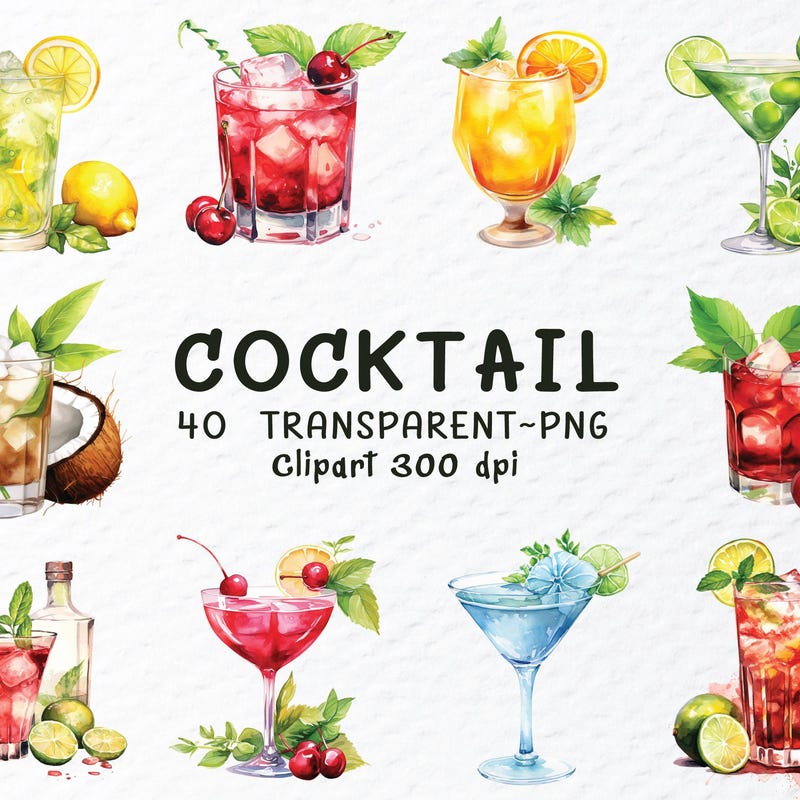 Cocktail Decal - Etsy