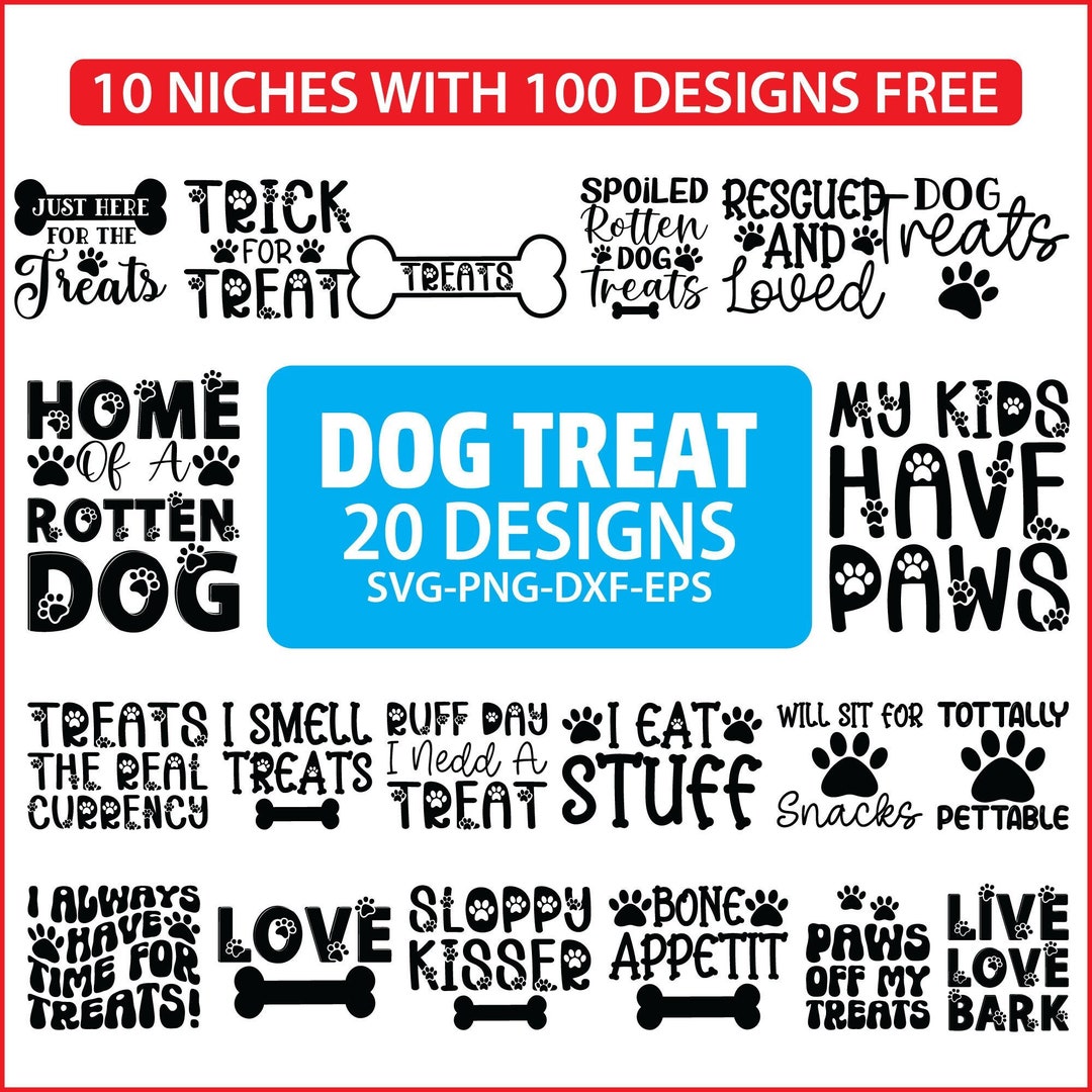 Dog Treat SVG Bundle: 20 Designs (digital Download) - Etsy