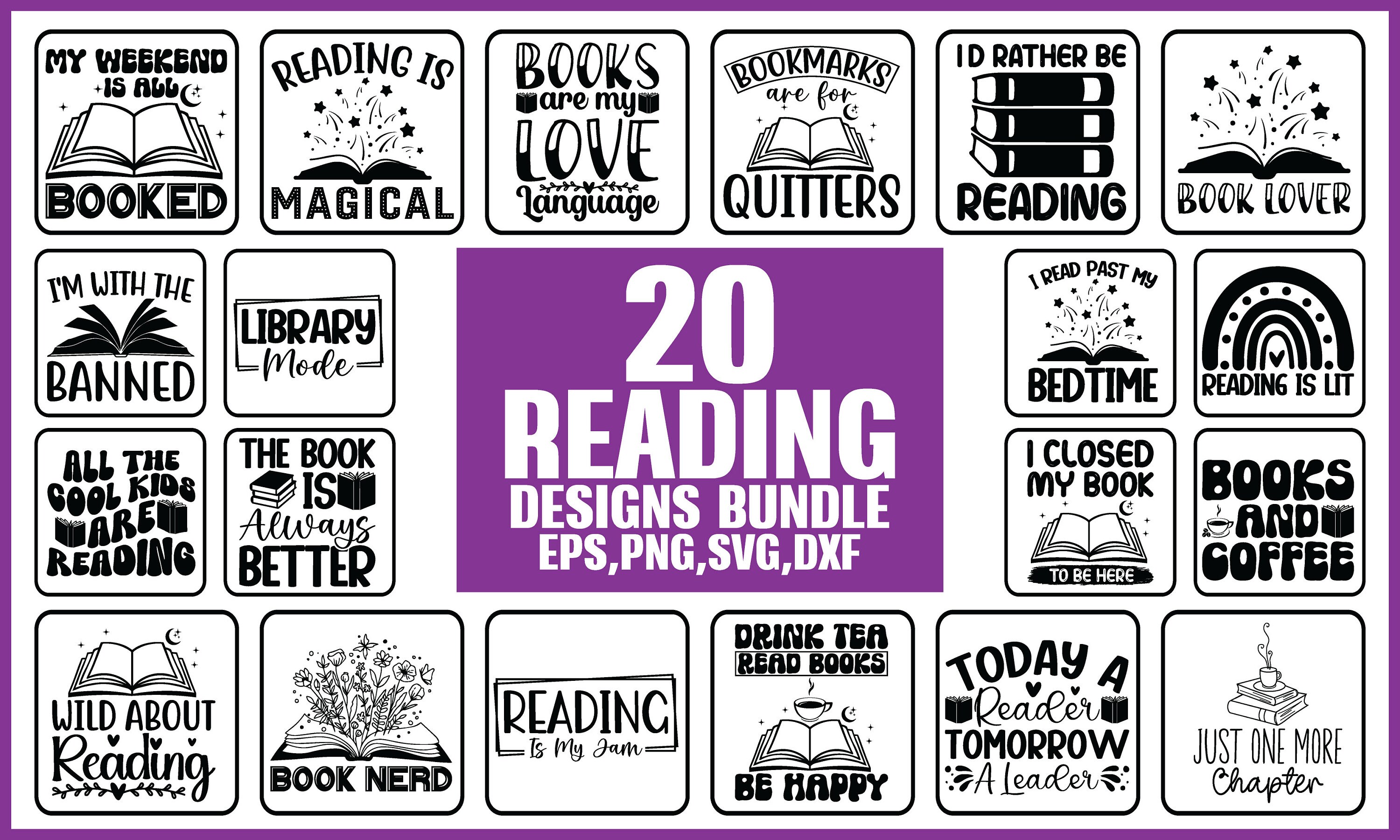 Reading SVG Bundle, Book Lovers Svg, Librarian Svg, Book Quotes Svg ...