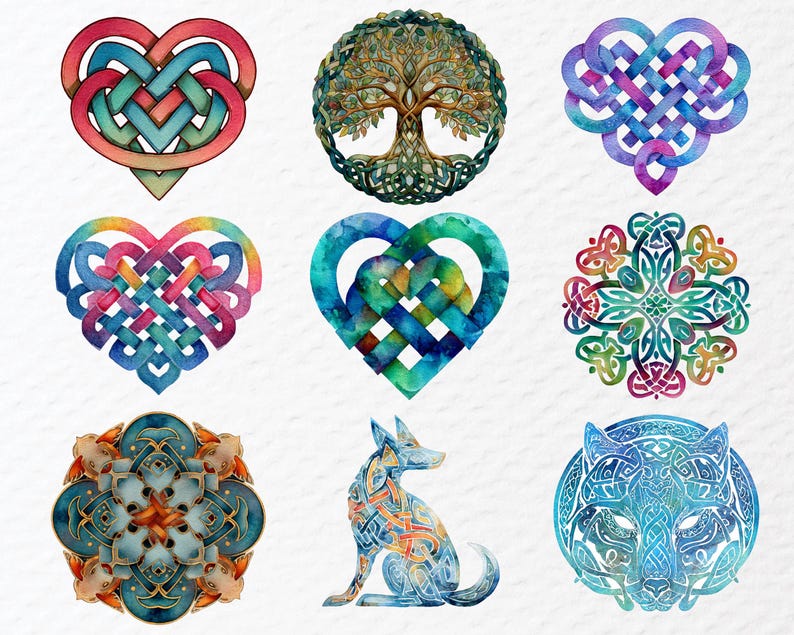 Celtic Knot Clipart Bundle, Irish Knotwork PNG, Ancient Symbol Clipart ...