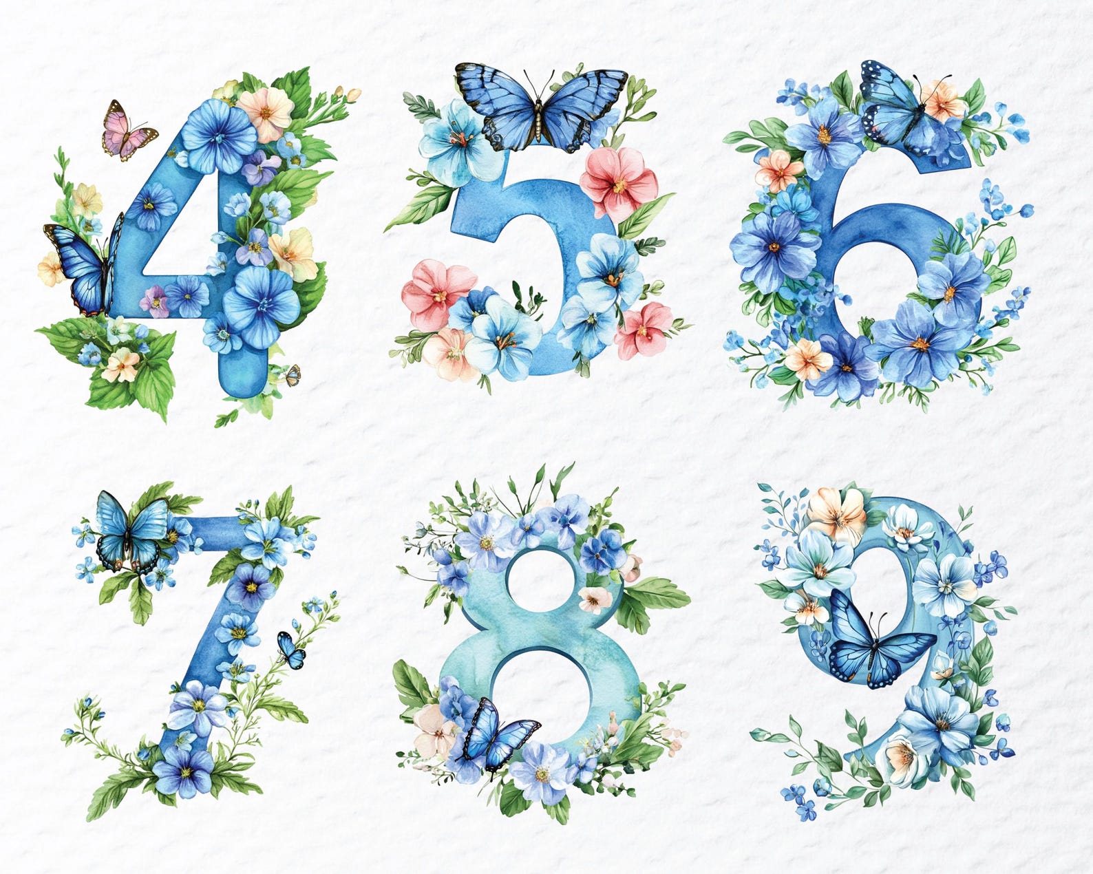 Watercolor Spring Floral Alphabet PNG Clipart Bundle (digital Download ...