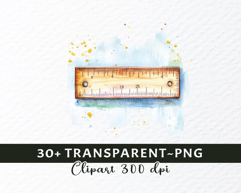 Ruler Png Clipart Bundle | Watercolor Ruler Png Files, Floral Ruler ...