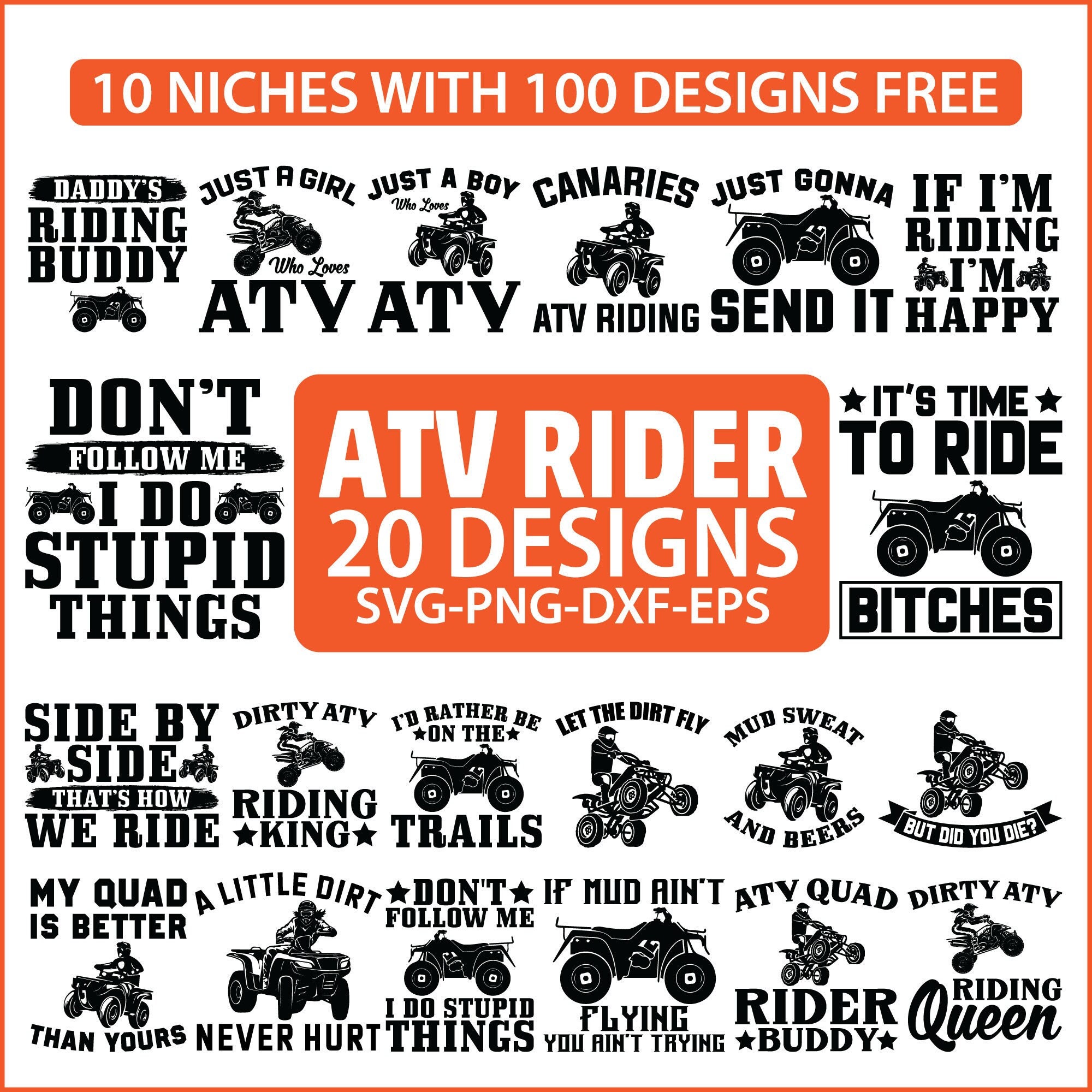 Atv Svg Files, Atv Png, Atv Squad Svg, Atv Quad Png, Four Wheeler Svg ...