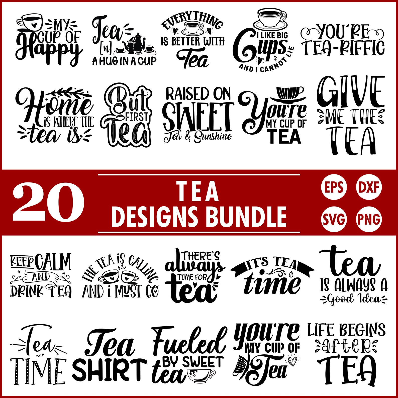 Tea Quotes Svg Bundle Tea Lovers Design Set PNG Bundle SVG - Etsy Canada