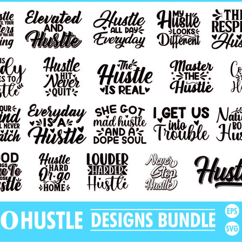 Hustle Svg - Etsy