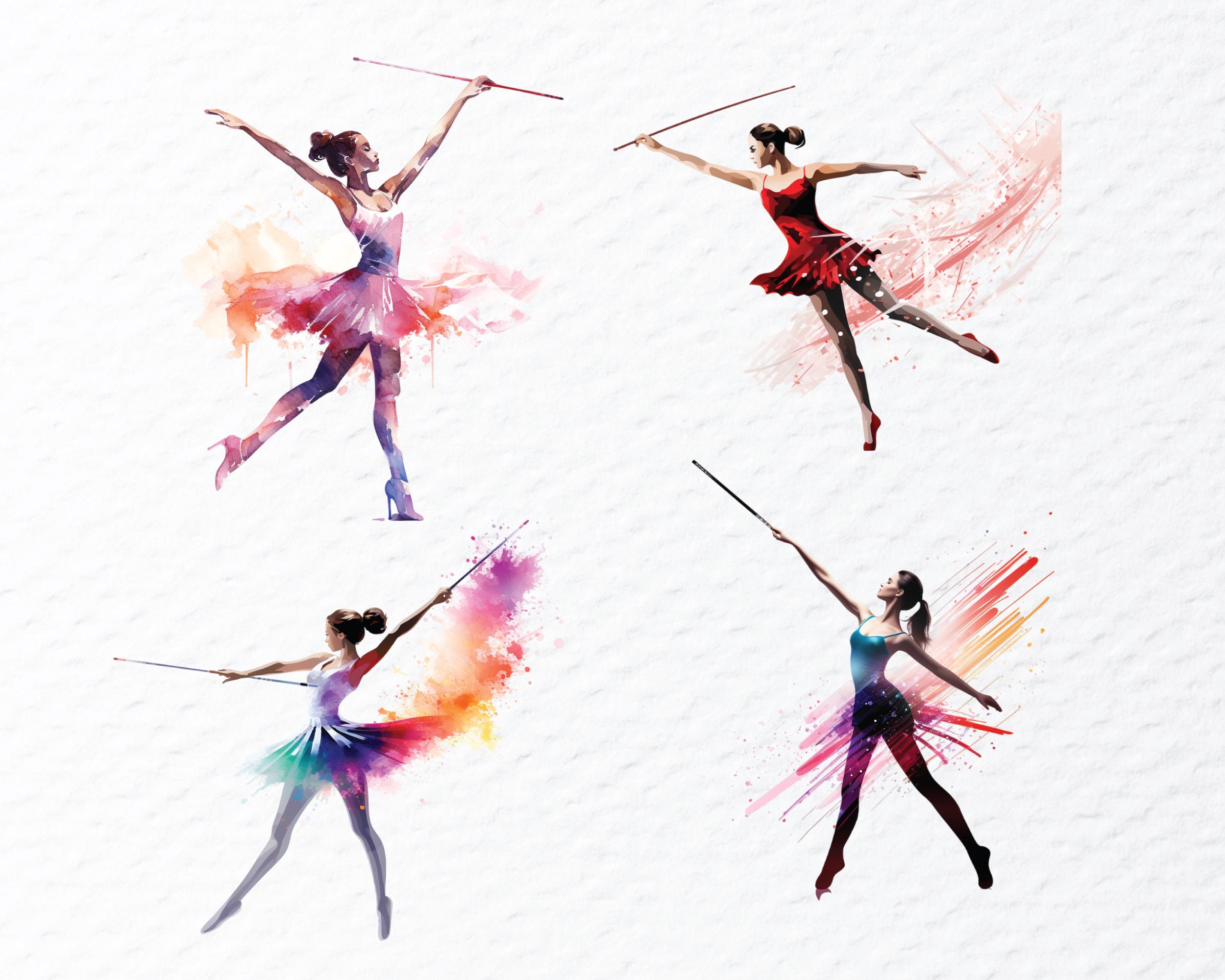 Watercolor Baton Twirling PNG Clipart Bundle (digital Download) - Etsy