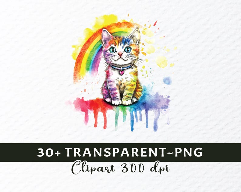 Scared Cat Png Clipart Bundle | Watercolor Scared Cat Png Files ...