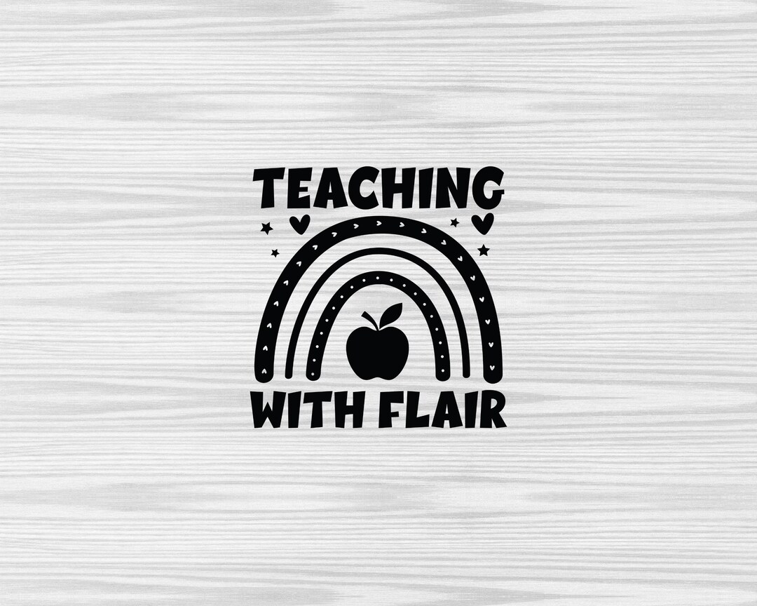 Teaching With Flair Svg Png, Teacher Shirt Svg, Teacher Happy Face Svg ...