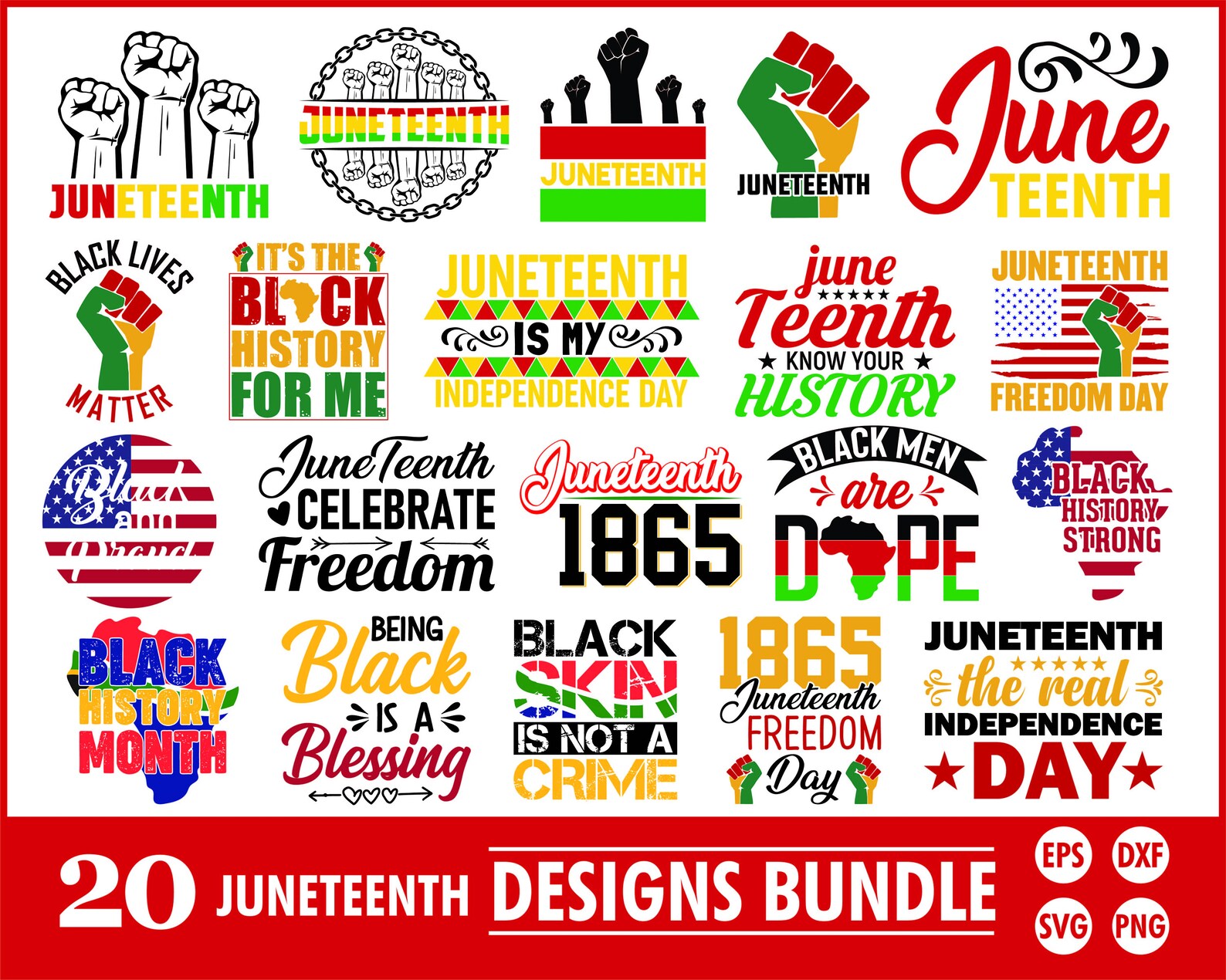 Juneteenth SVG Bundle, Juneteenth Png Bundle, Juneteenth Dxf Bundle, Juneteenth Eps Bundle ...