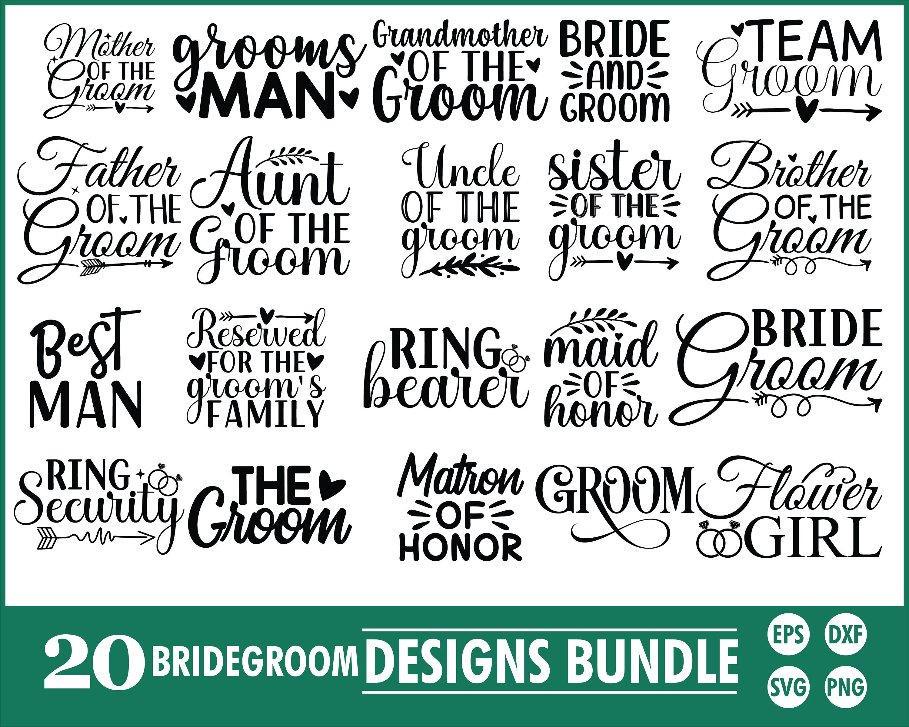 Bridegroom SVG Bundle, Bridegroom Png Bundle, Bride Dxf Bundle, Bride ...