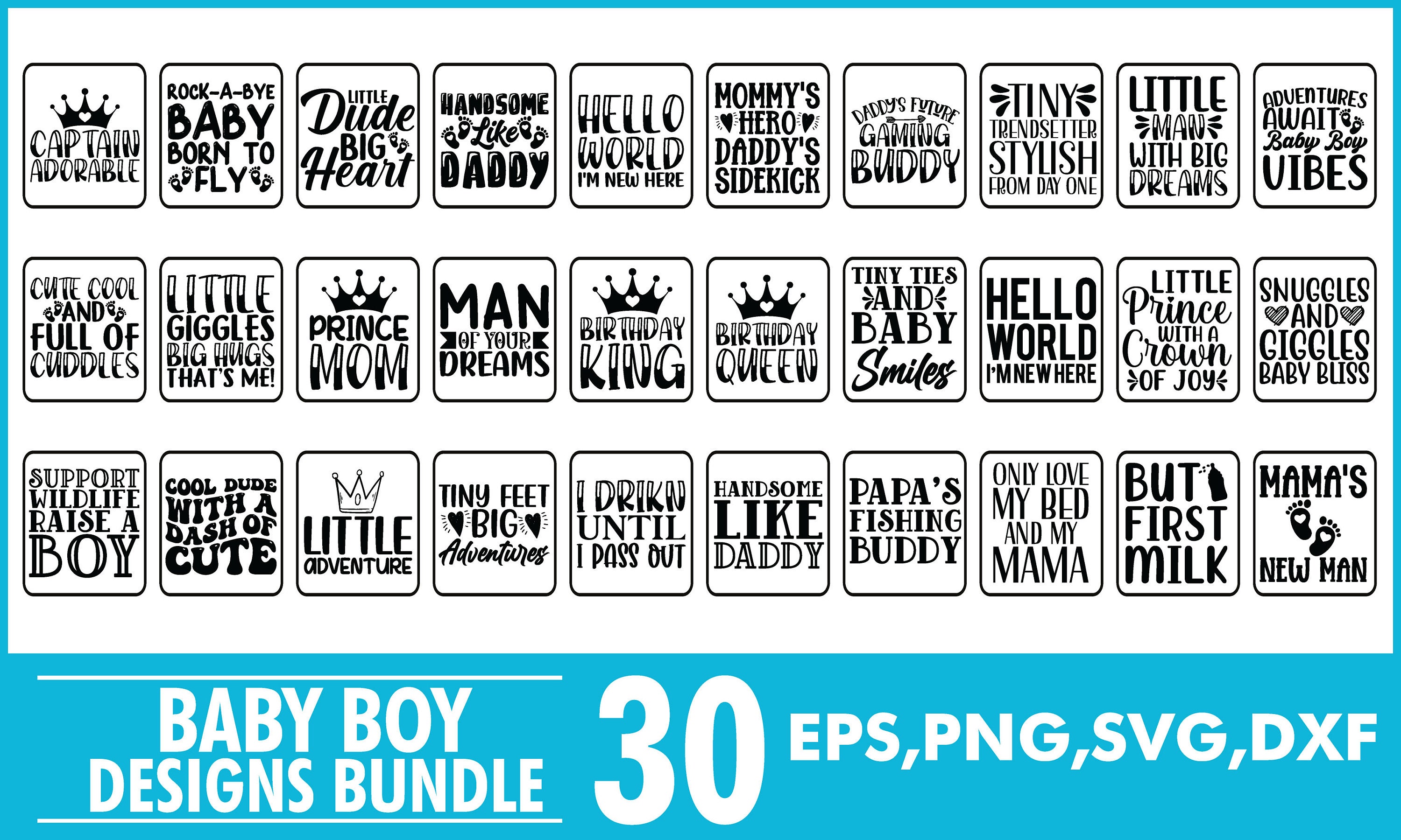Baby Boy SVG Bundle, 50 Designs (digital Download) - Etsy