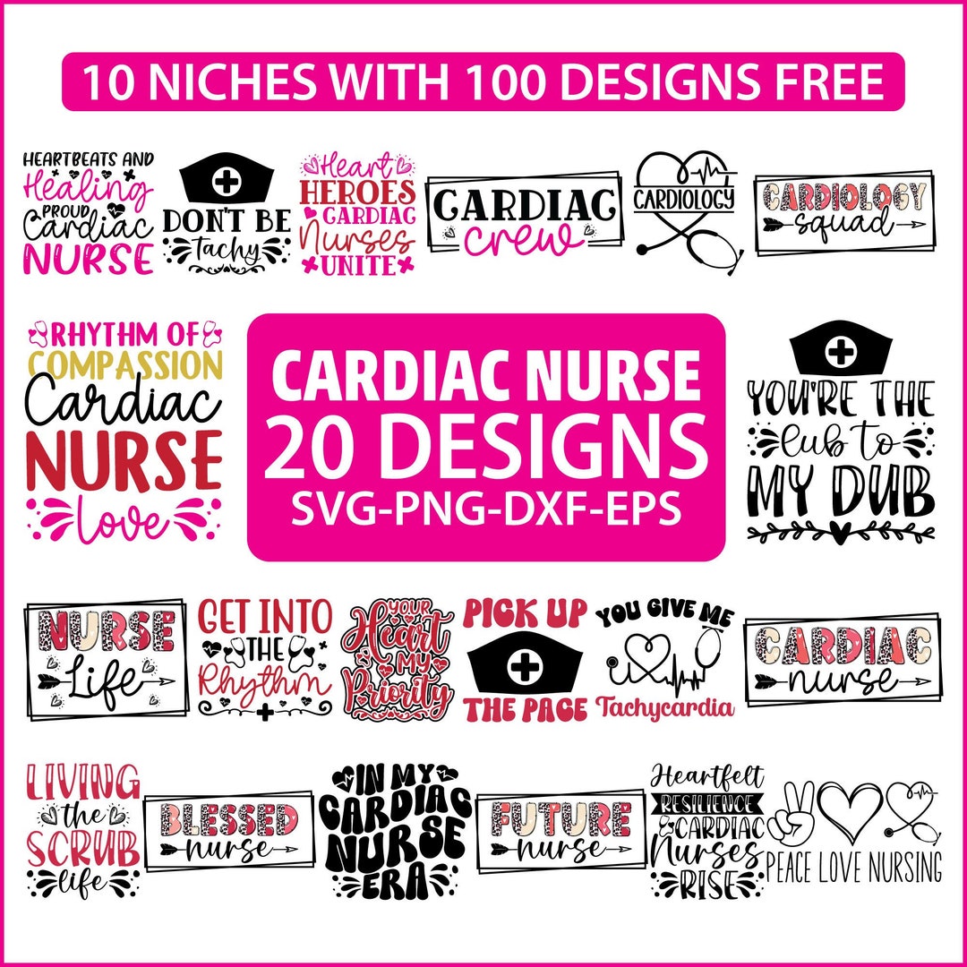 Cardiology SVG Bundle, Cardiac Nurse Svg Png Files, Cardiologist Svg ...