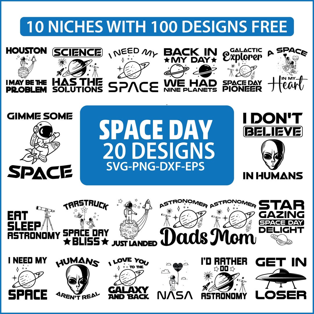 Space Day Svg Designs Bundle, Outer Space Svg Files, Stars Svg File ...