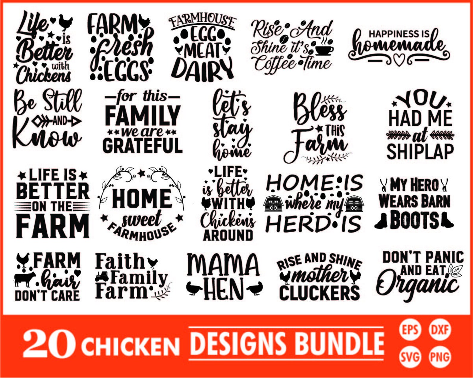 Chicken SVG Bundle, Chicken Png Bundle, Chicken Dxf Bundle, Chicken Eps ...