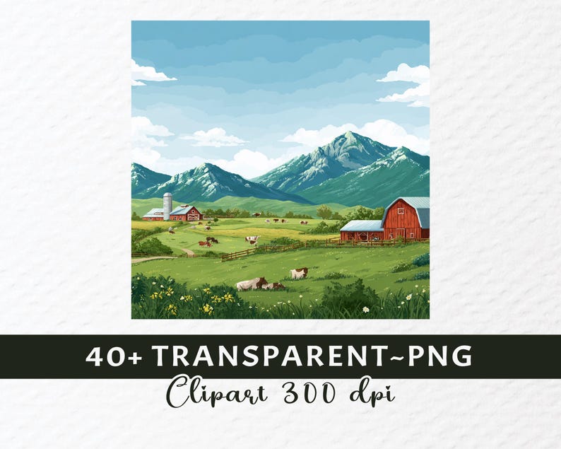 Farm Ranch PNG Bundle, Country Farm Life, Rustic Agriculture Clipart ...