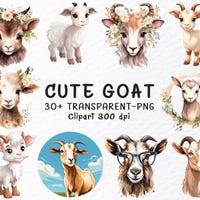 38 Watercolor Hipster Farm Animals, Hipster Farm Animal Clipart Bundle ...