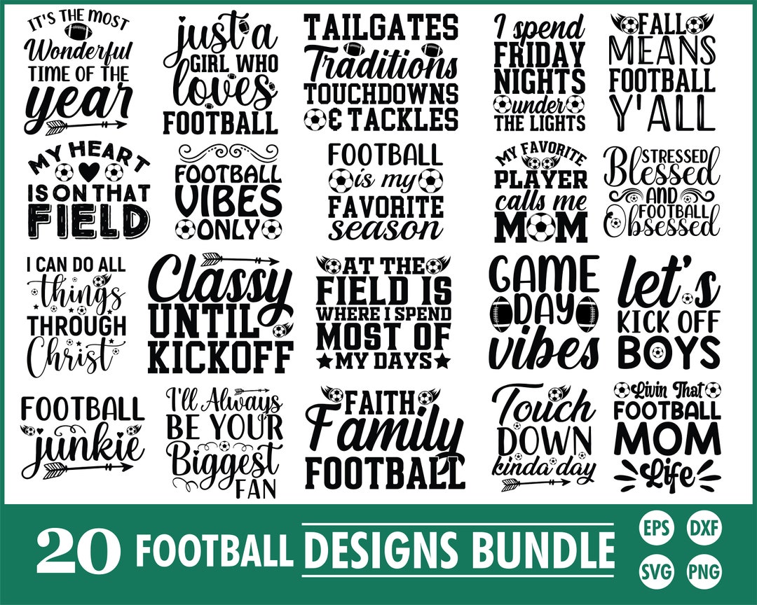 Football SVG Bundle, Football Png Bundle, Dxf Bundle, Eps Bundle ...