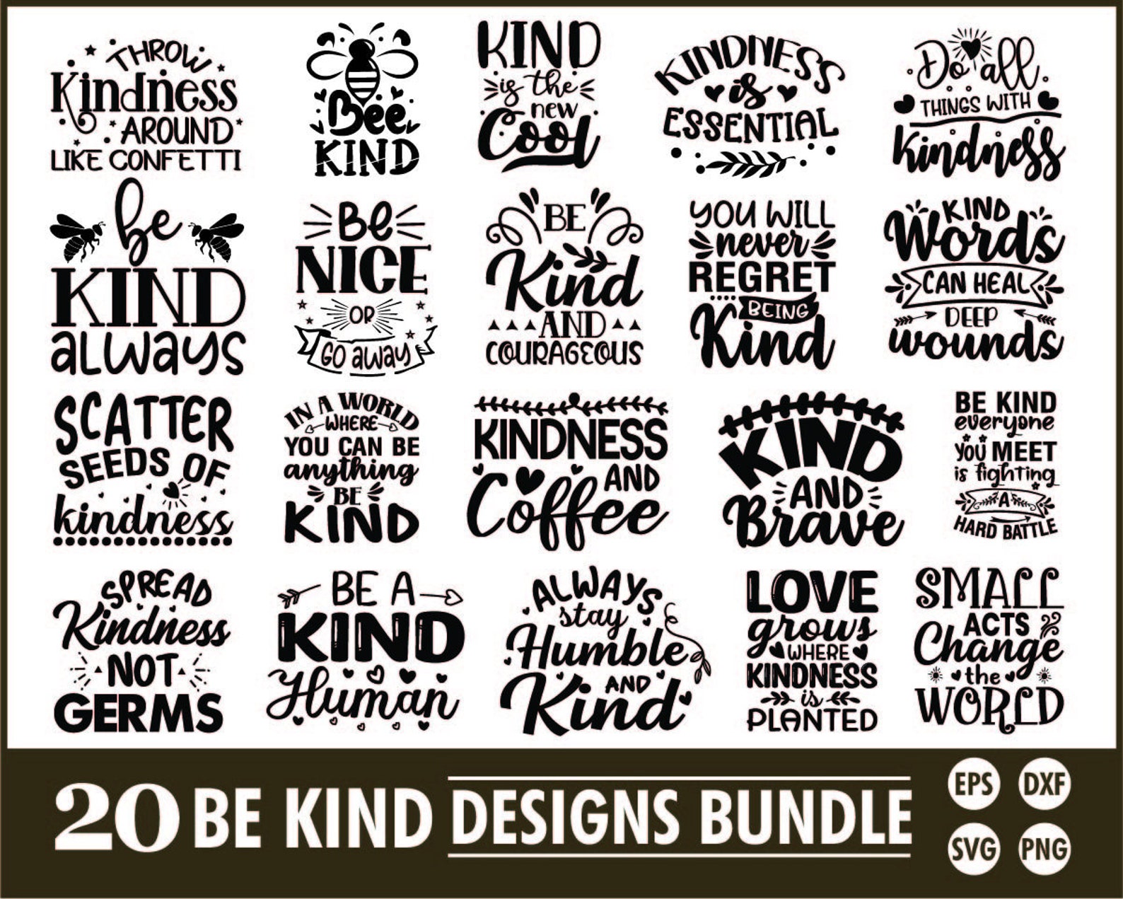 Be Kind SVG Bundle, Be Kind Png Bundle, Be Kind Dxf Bundle, Be Kind Eps ...