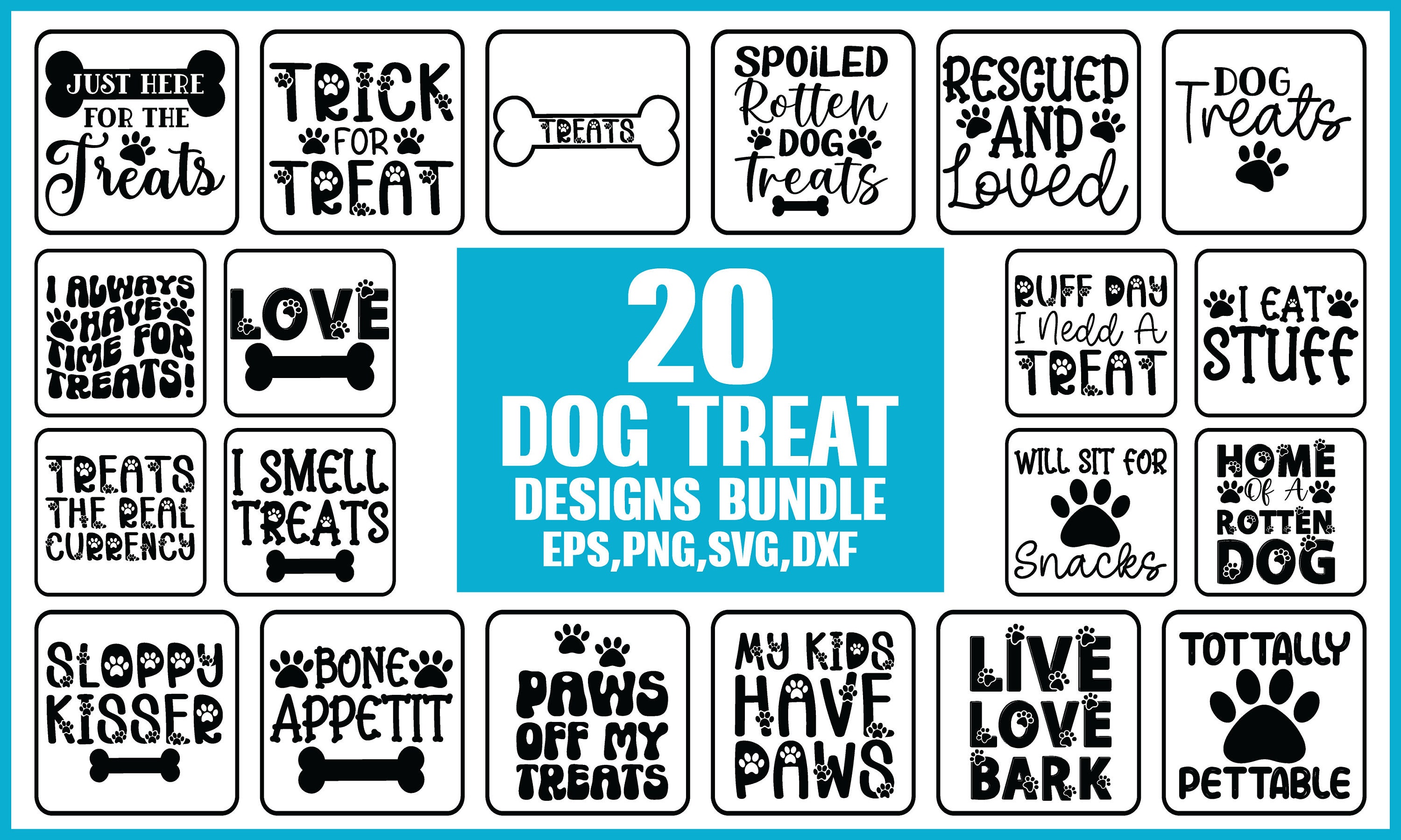 Dog Treat SVG Bundle: 20 Designs (digital Download) - Etsy