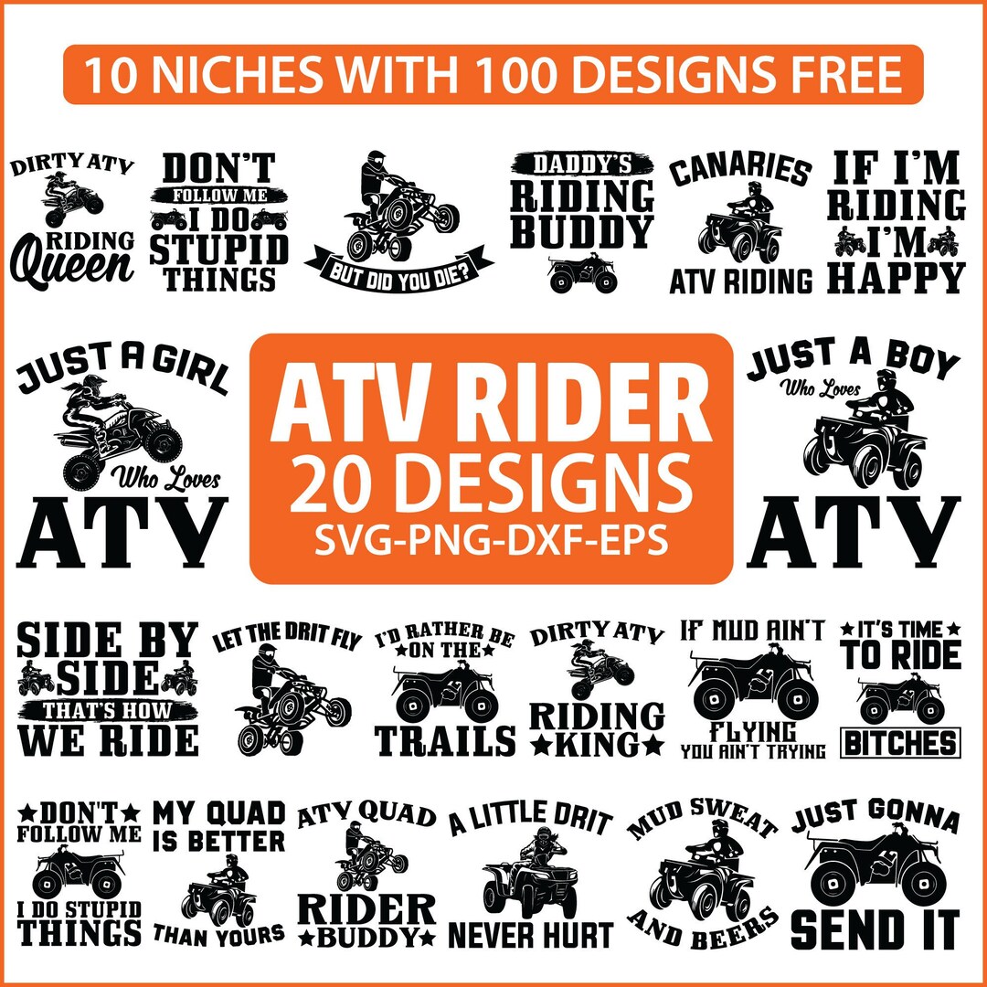 Atv Svg Files, Atv Png, Atv Squad Svg, Atv Quad Png, Four Wheeler Svg ...
