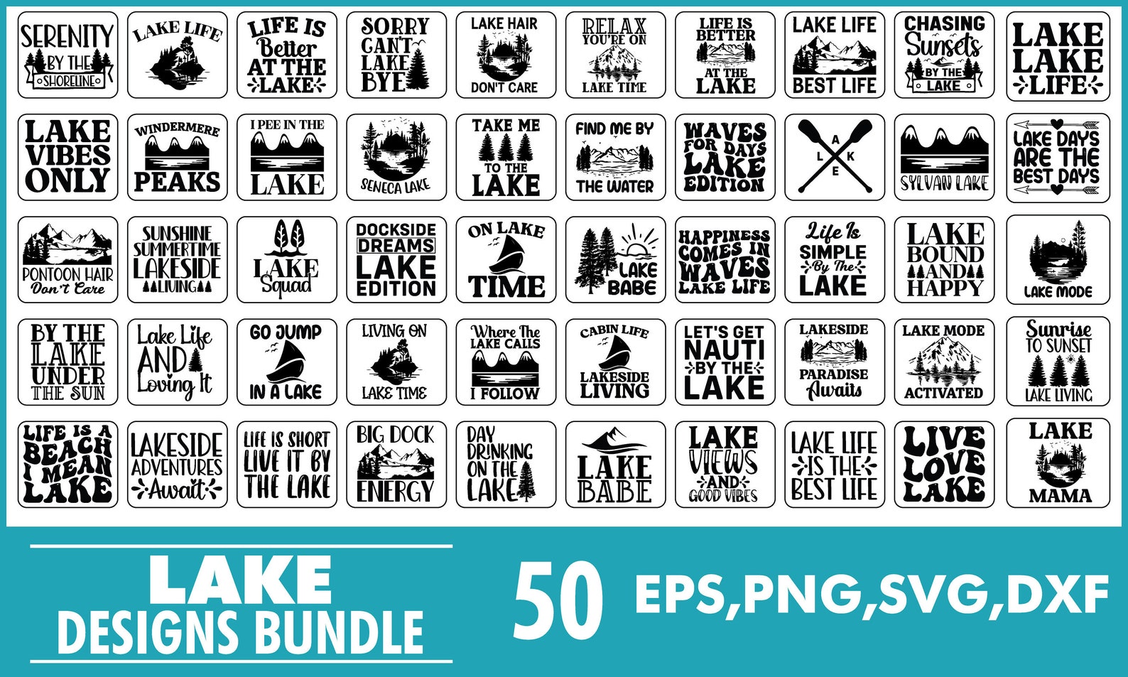 Lake Svg Designs Bundle, Lake Life Svg, Lake Png, Lake House Svg, Lake ...