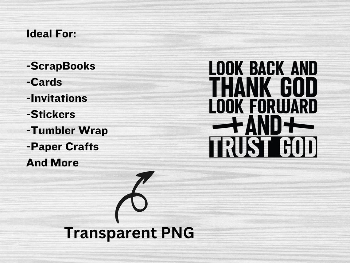 Look Back and Thank God Look Forward and Trust God Svg, Bible Verse Svg ...
