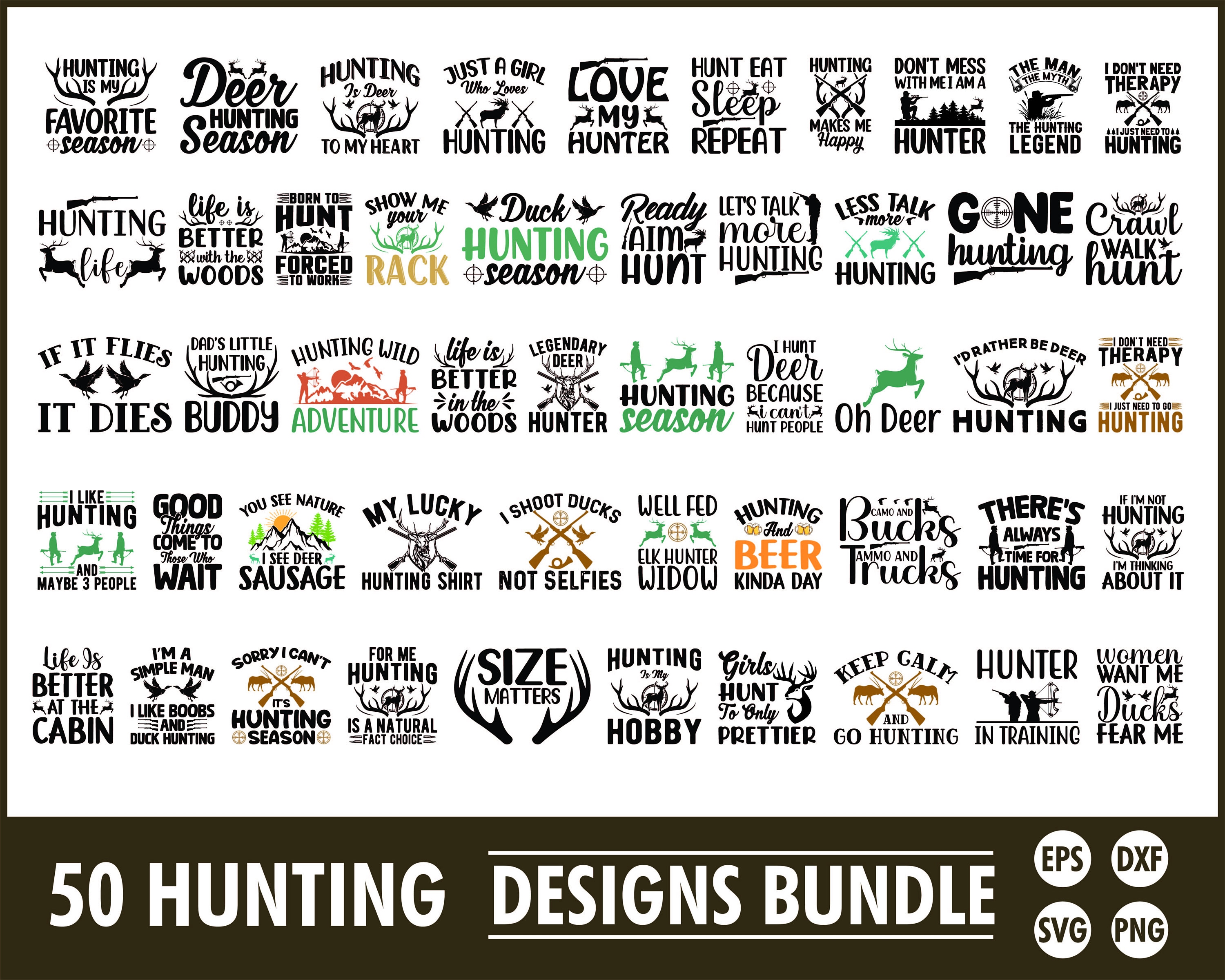 Hunting SVG Bundle, Hunting Png Bundle, Dxf Bundle, Eps Bundle, Hunting ...