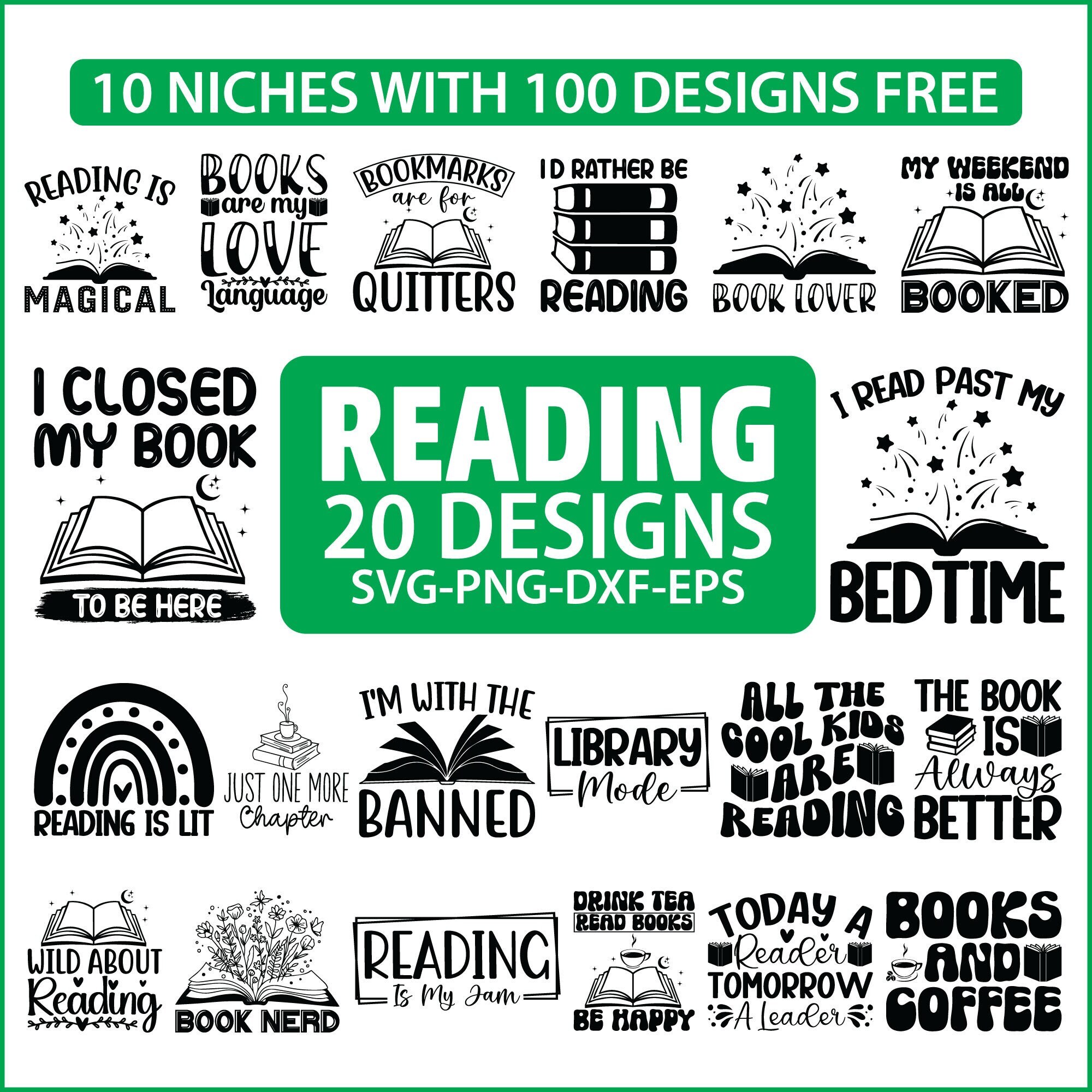 Reading SVG Bundle, Book Lovers Svg, Librarian Svg, Book Quotes Svg ...