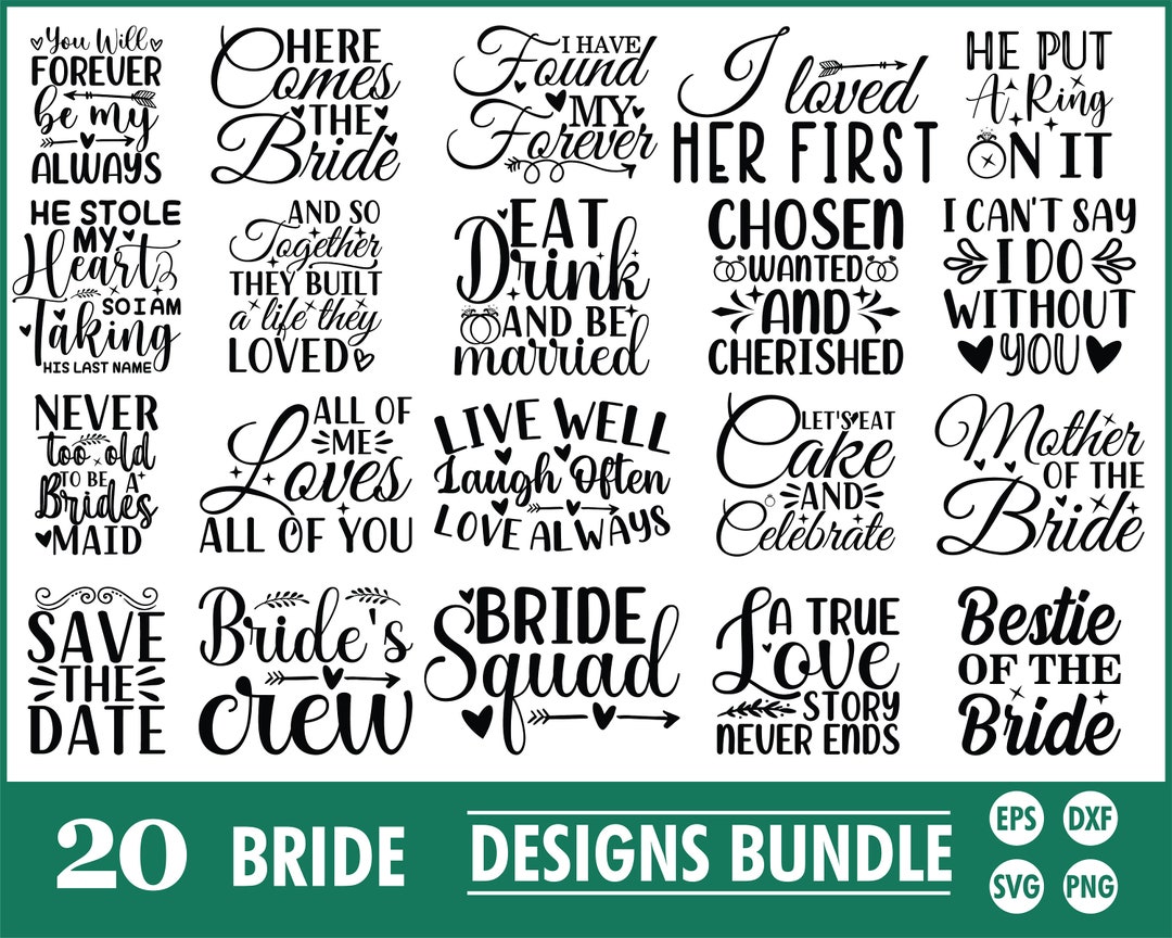Bride SVG Bundle, Bride Png Bundle, Bride Dxf Bundle, Bride Eps Bundle ...