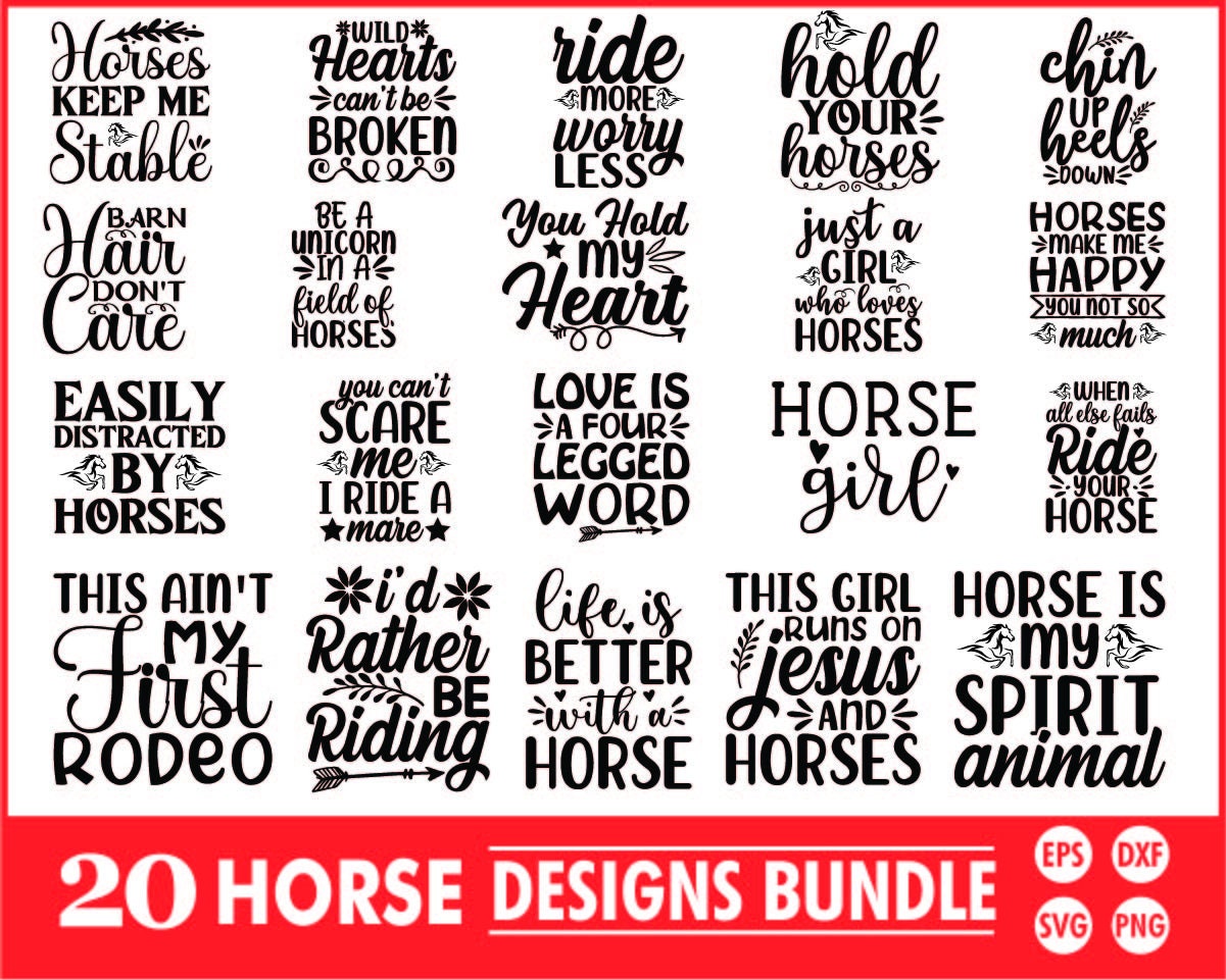 Horse SVG Bundle, Horse Png Bundle, Horse Dxf Bundle, Horse Eps Bundle ...