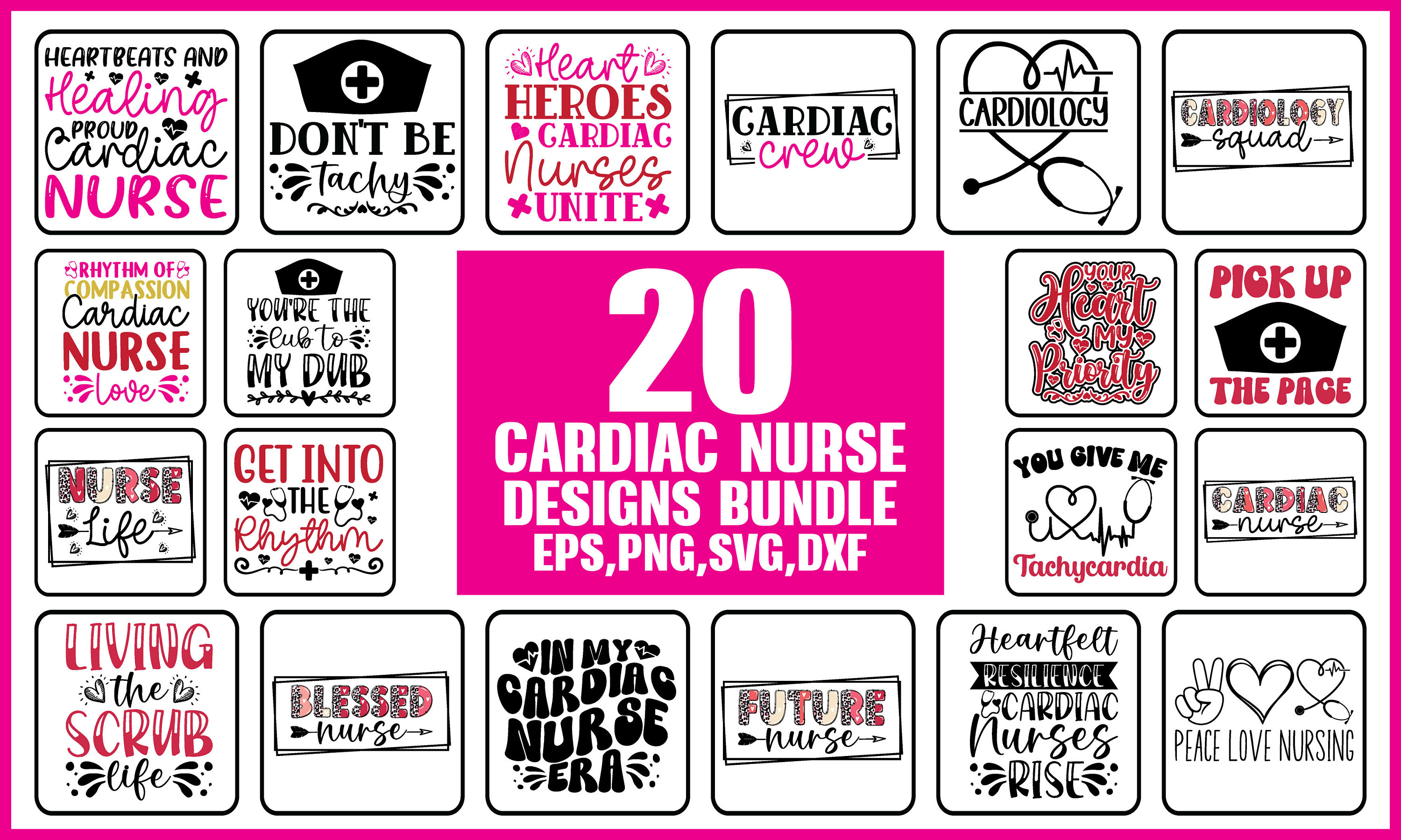 Cardiology SVG Bundle, Cardiac Nurse Svg Png Files, Cardiologist Svg ...
