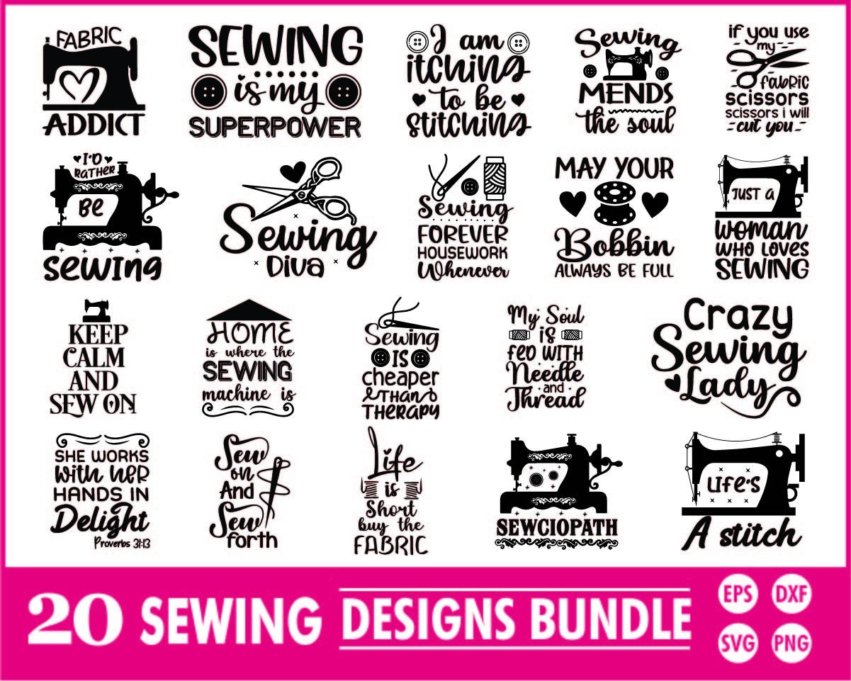 Sewing Quotes Design Bundle, Sewing Svg Bundle, Sewing Lovers Design ...
